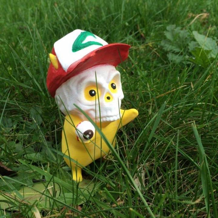 3D Printable PIKACHU with ASH's skull! by Ricardo Salomao