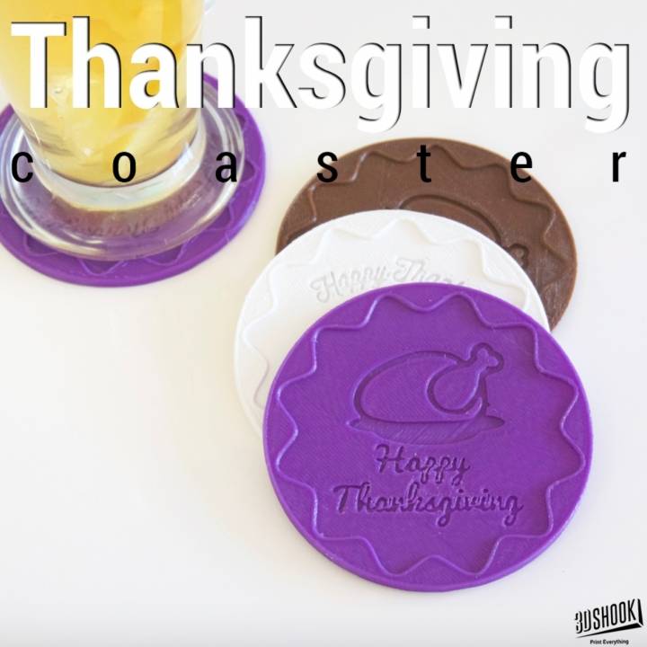3D Printable Thanksgiving - Turkey Dinner Coaster by 3DShook