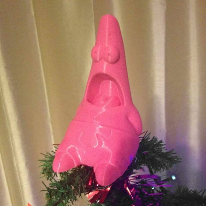 3D Printable Surprised patrick tree topper by Kirby Downey