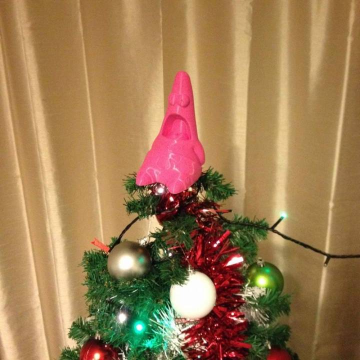3D Printable Surprised patrick tree topper by Kirby Downey