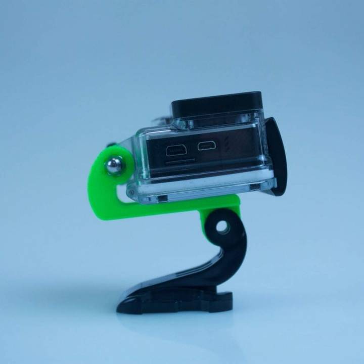 3D Printable GoPro Low Profile Mount by Valentin Lheureux