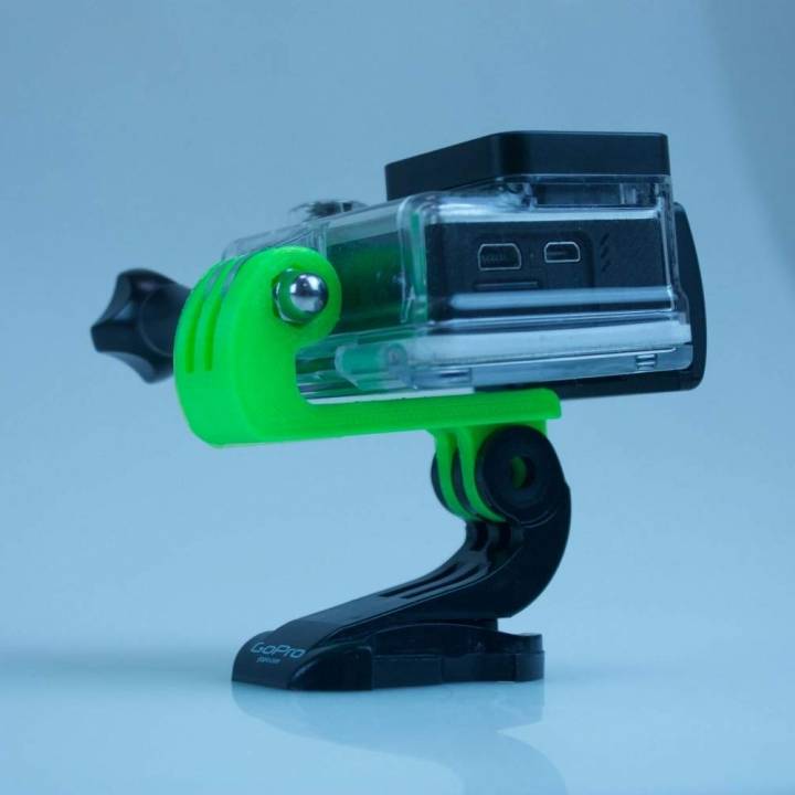 3D Printable GoPro Low Profile Mount by Valentin Lheureux