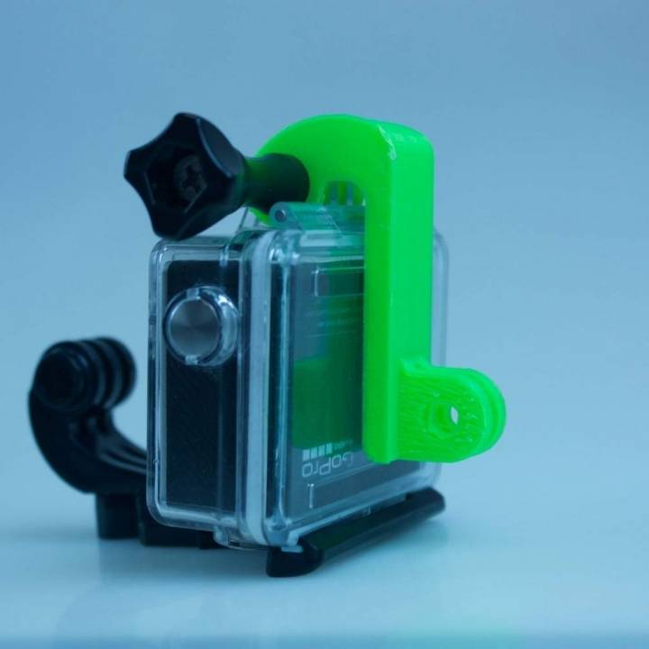 3D Printable GoPro Low Profile Mount by Valentin Lheureux