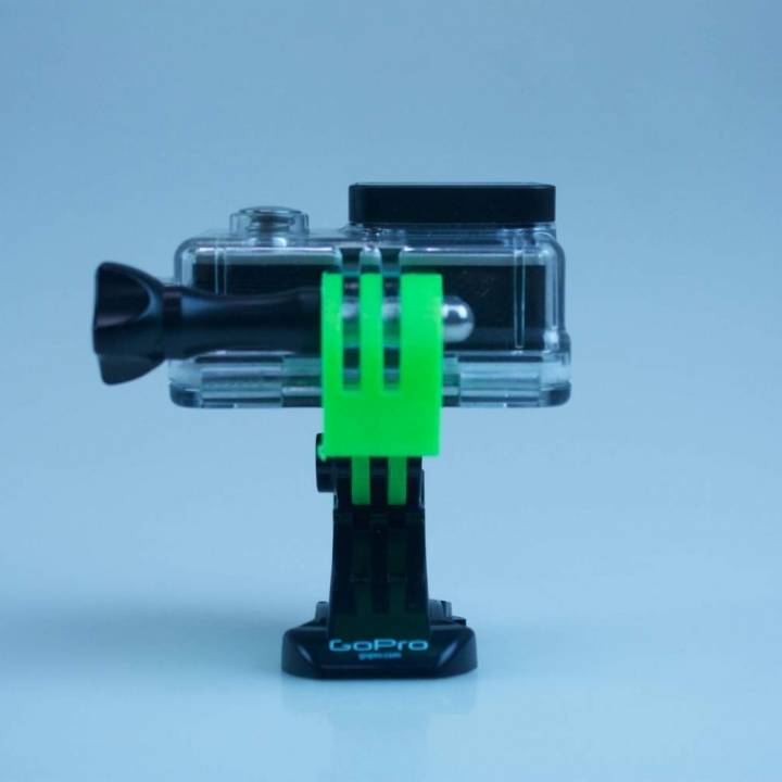 3D Printable GoPro Low Profile Mount by Valentin Lheureux
