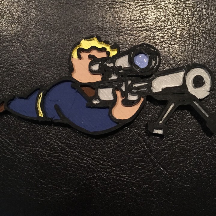 3D Print of Fallout Perk Pin by jthomas330
