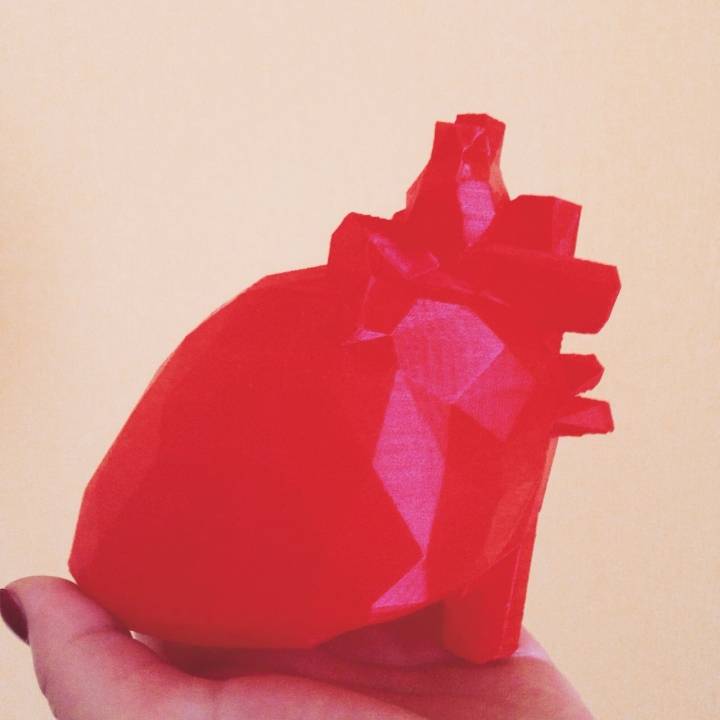 3D Printable Low Poly Heart Model by Girolamo Caiazzo