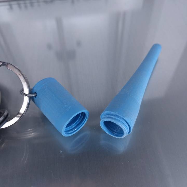 3D Printable Tapered Cone Container Keychain by Blaine Costello