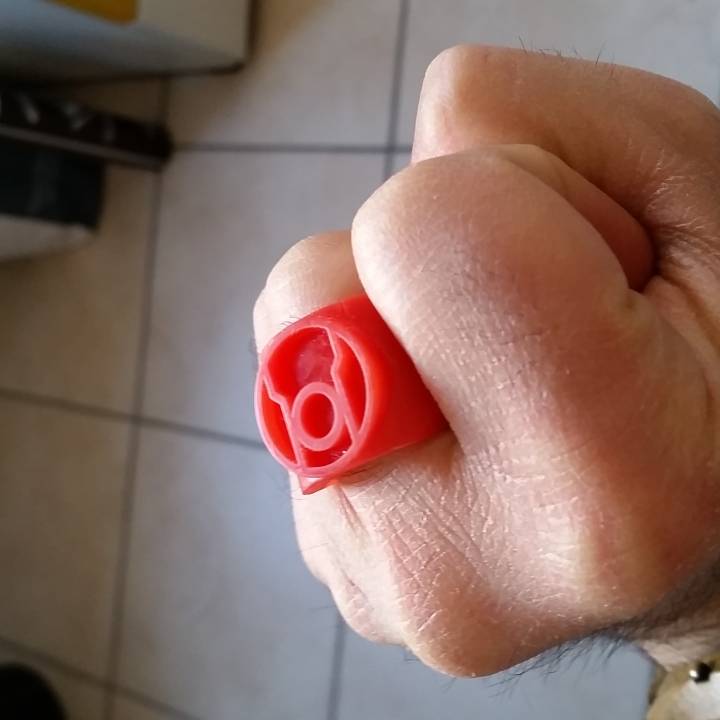 3D Printable Green Lantern Rings : Rage (Red). by Nicholas Martinez