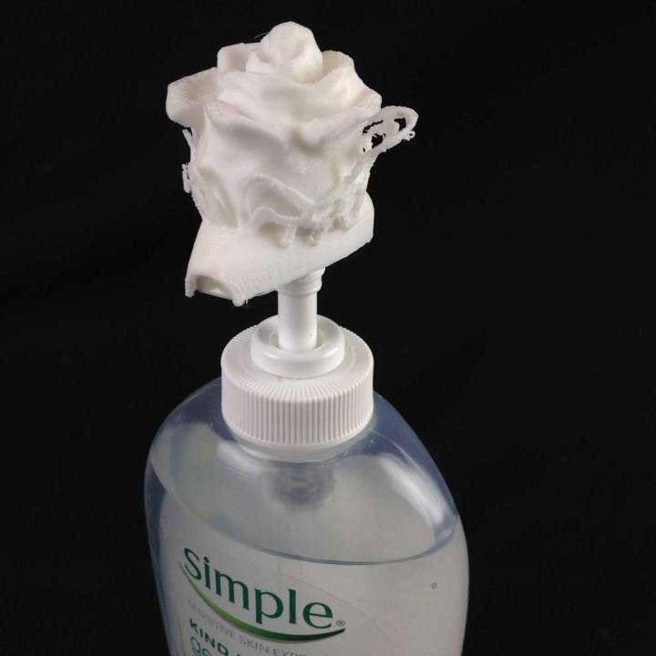 3D Printable Simple Hand wash pump cover Rose (unilever) by Kirby Downey