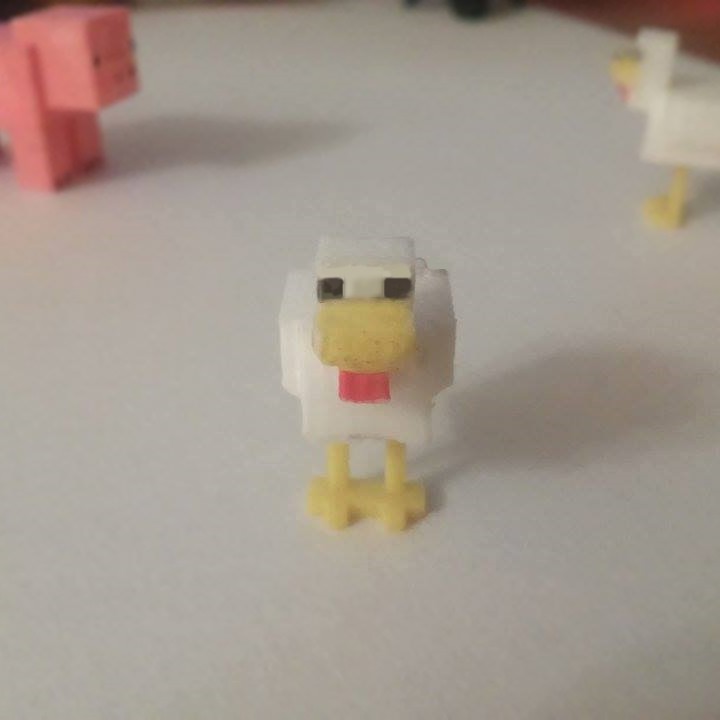 3D Print of Minecraft well-scaled chicken by Lesiu