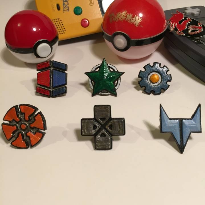 3D Printable Rooster Teeth Pokemon Badges by Jon Cleaver