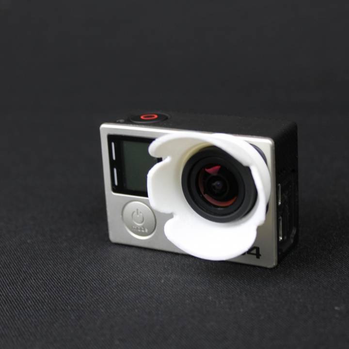 3D Printable Go Pro Lens Hood and Cap by Rikesh Dhirajlal