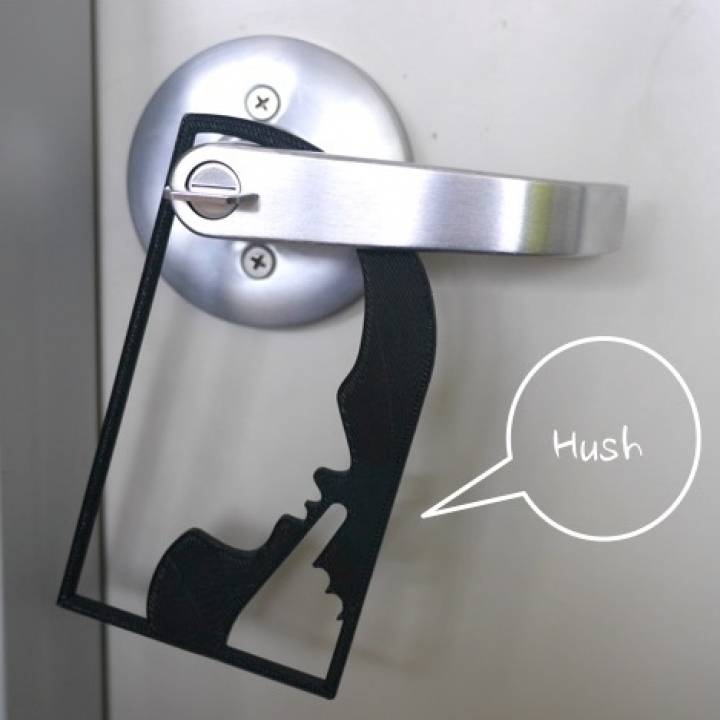 3D Printable Door hanger 3 - Hush by Da-eun Jun