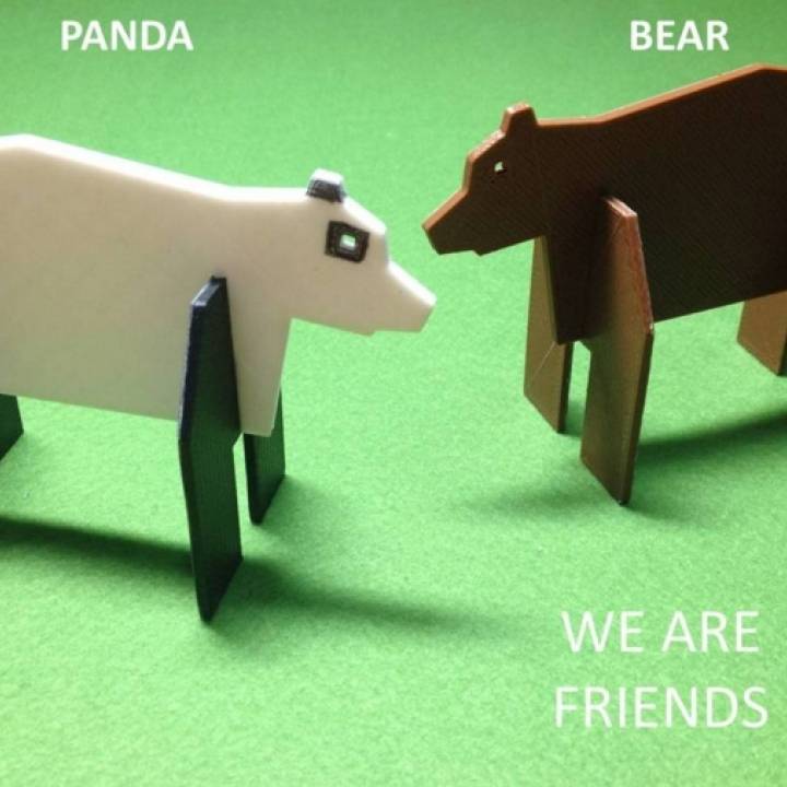 3D Printable Simple animals 6 - Bear & Panda by Da-eun Jun