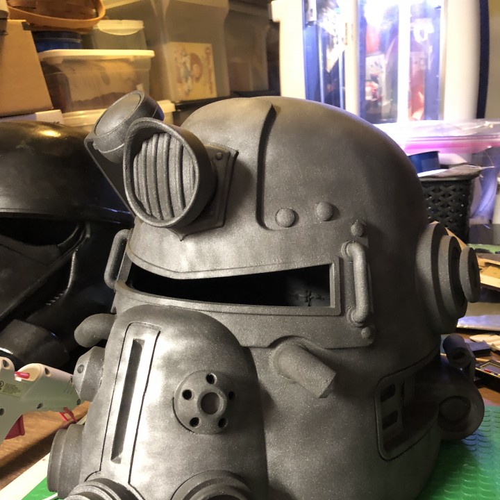3D Print of Fallout 3 - T51-b Power Armour Helmet by AdamLaird