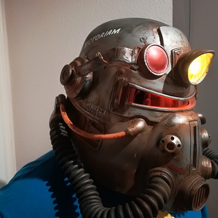 3D Print of Fallout 3 - T51-b Power Armour Helmet by TieKai