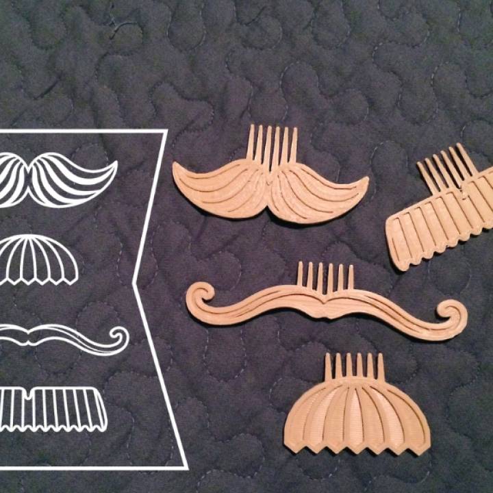 3D Printable Movember Stache Combs by 3D BROOKLYN