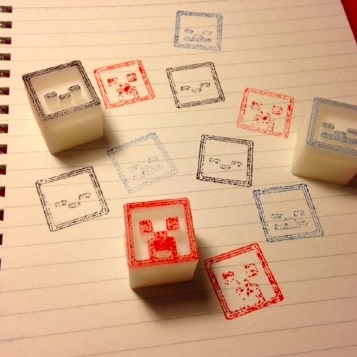 3D Printable Minecraft stamp blocks by mathgrrl