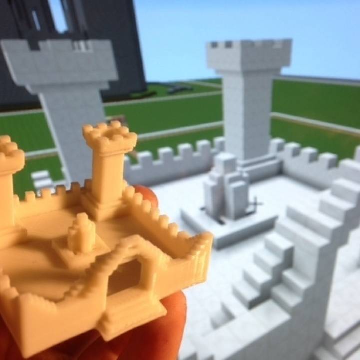 3D Printable Minecraft castle by mathgrrl