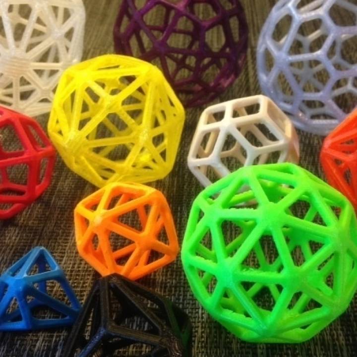 3D Printable Catalan Wireframe Polyhedra by mathgrrl