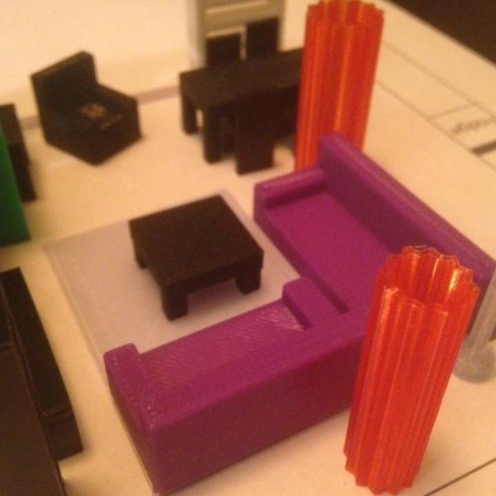 3D Printable Customizable Furniture Minis by mathgrrl