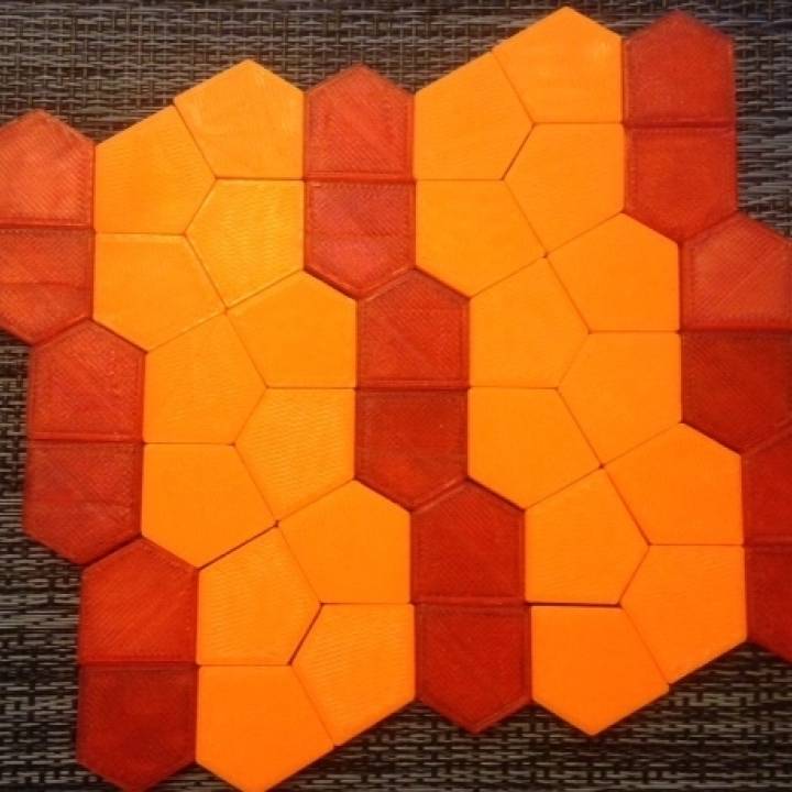 3D Printable Cairo and prismatic pentagon tiles by mathgrrl