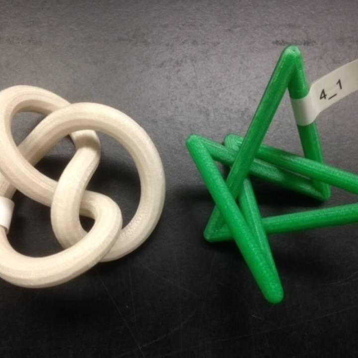 3D Printable 3D-printed Conformations of Knots through 7 Crossings by ...