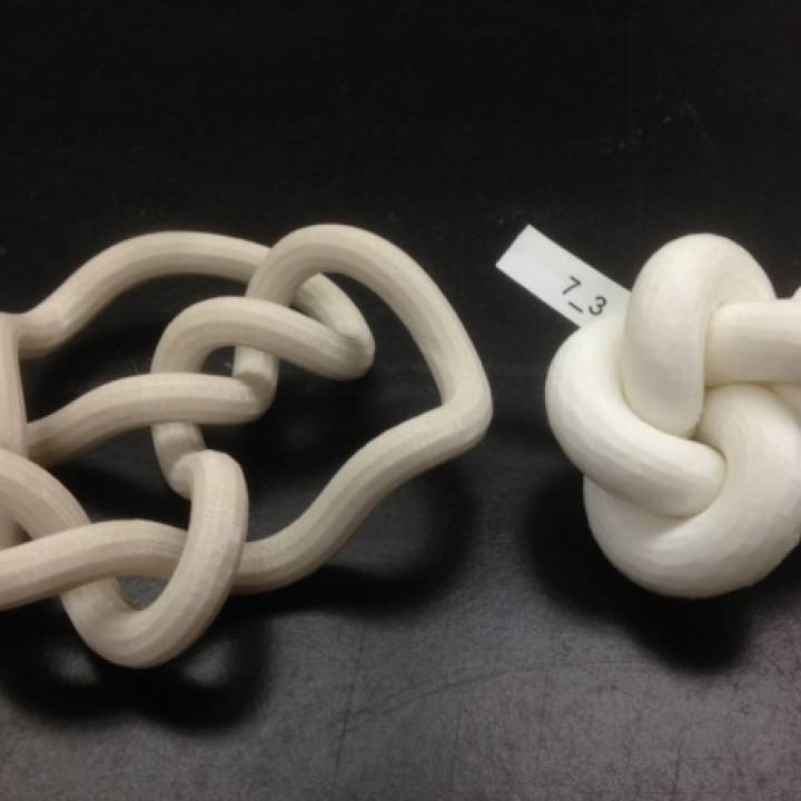 3D Printable 3D-printed Conformations of Knots through 7 Crossings by ...