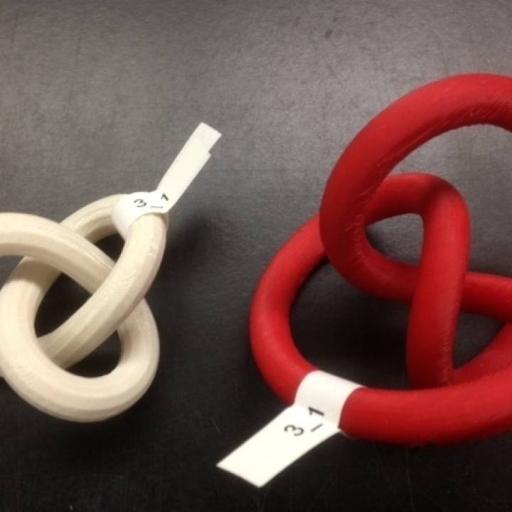 3D Printable 3D-printed Conformations of Knots through 7 Crossings by ...