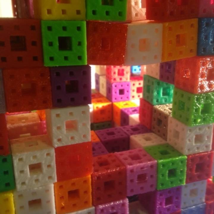 3D Printable Level 4 Menger sponge built out of 400 Level 2 Menger ...