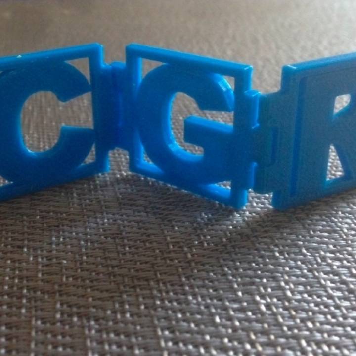 3D Printable Personalizable Hinged Initials by mathgrrl