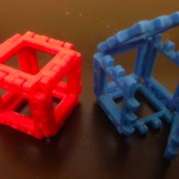 3D Printable Customizable Hinge/Snap Cube Net by mathgrrl