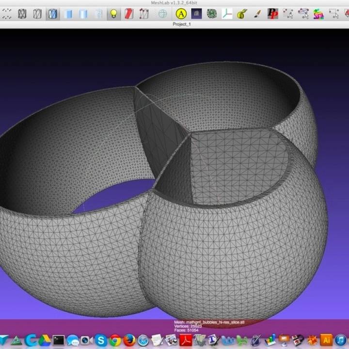 3D Printable Triple Bubble model by mathgrrl