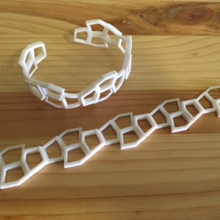 3D Printable Kershner Polygon Thermaform Bracelet by mathgrrl