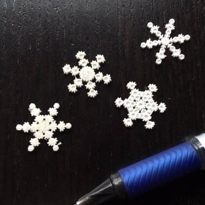 3D Printable Micro Snowflakes - from the Snowflake Machine by mathgrrl