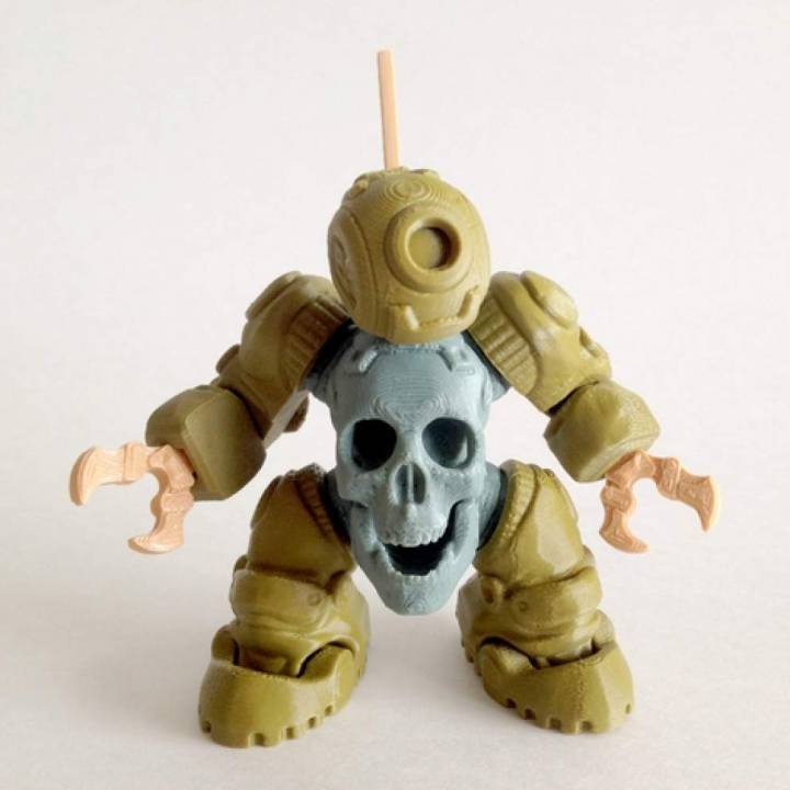 3D Printable SKULLBOT 001 - via 3DKTOYS by 3DKitbash
