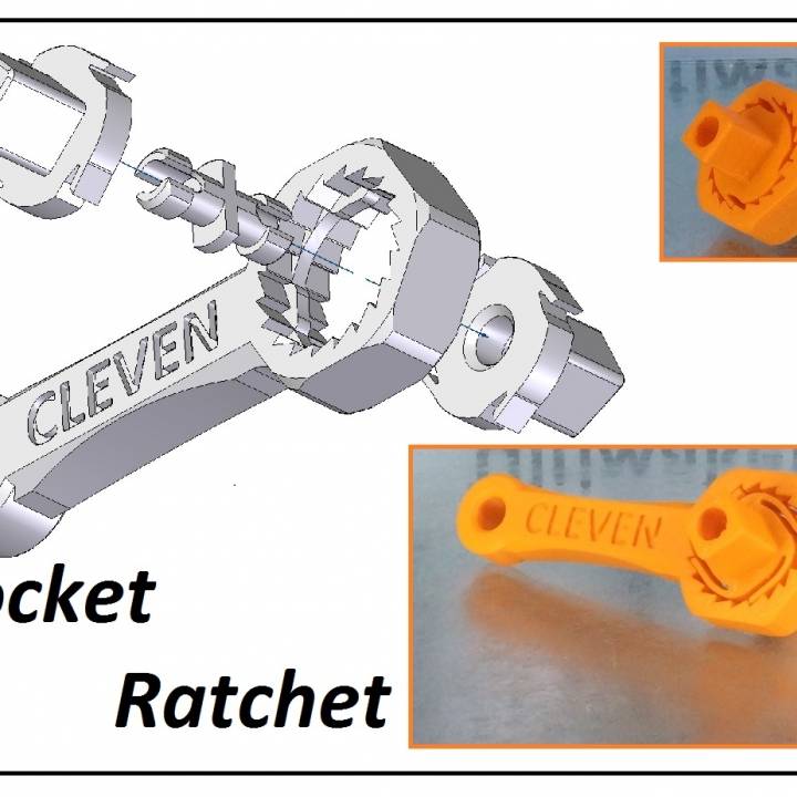 3D Printable Pocket Ratchet Wrench by cleven