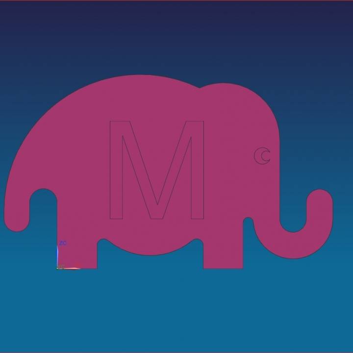 3D Printable Linking Elephant Letters by Michael Cheshire