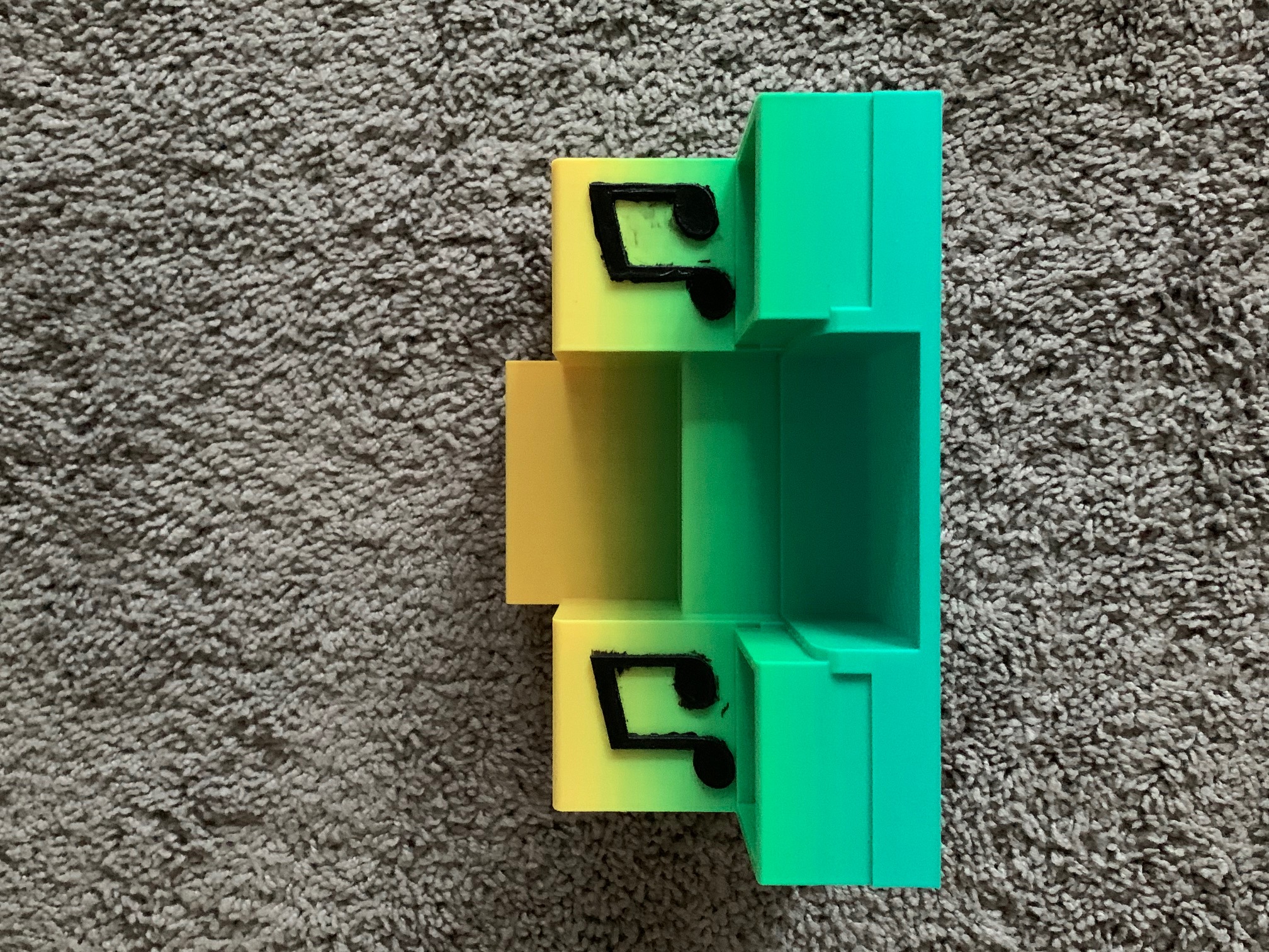 3D Printable Desk Organizer w/music notes by Nevitt Stephens