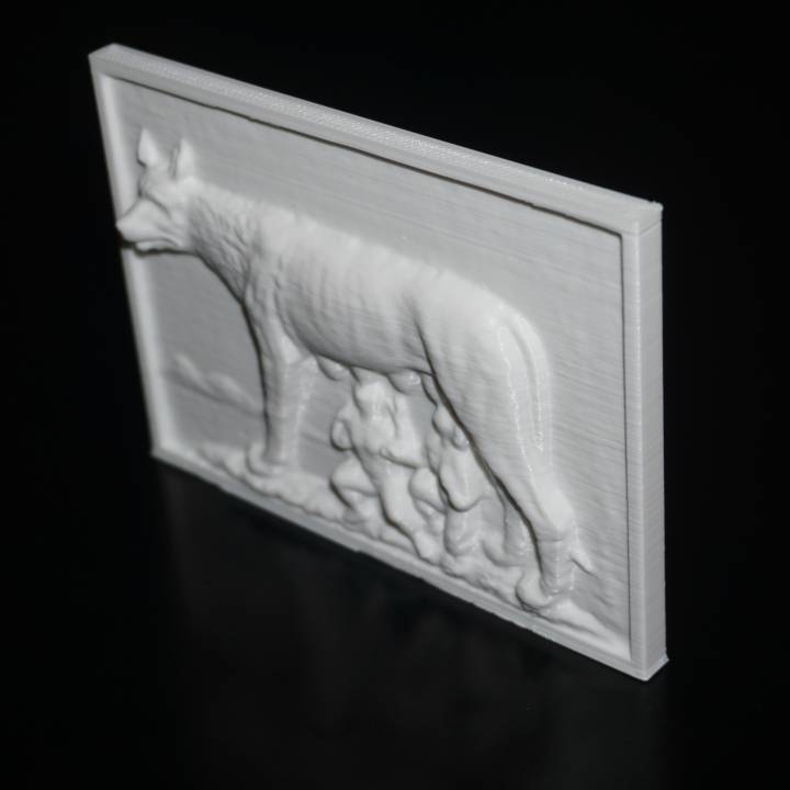 3D Printable Capitoline Wolf Bas-Relief in Deva, Romania by Alban Pllana