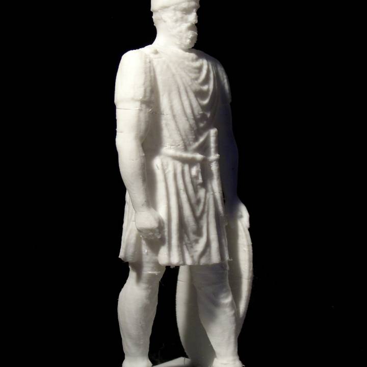 3D Printable Decebalus Standing Statue in Deva, Romania by Alban Pllana