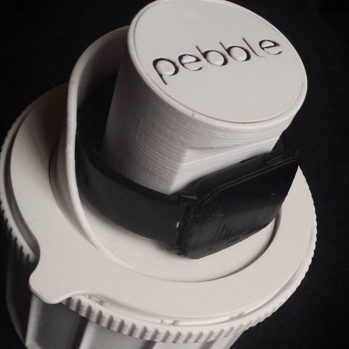 3D Printable Pebble display case with Iris opening. by Matthew Davis