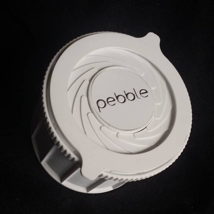 3D Printable Pebble display case with Iris opening. by Matthew Davis