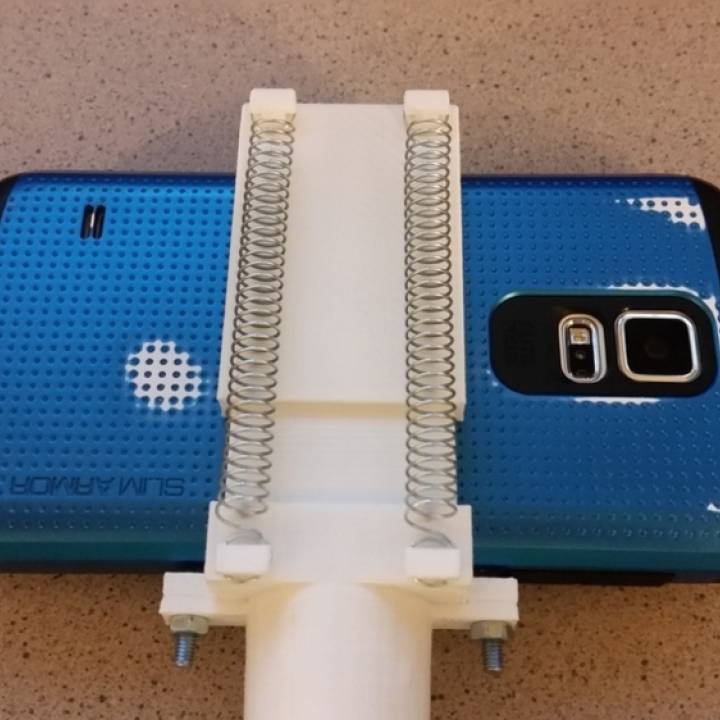 3D Printable Spring Loaded Phone Holder by Garrett Kearney