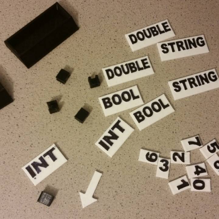 3D Printable Programming Visual Aids (Variables) by Garrett Kearney