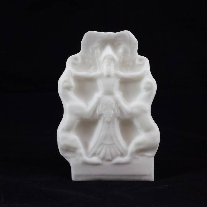 3D Printable Acroterium with a relief depicting Arimaspi holding ...