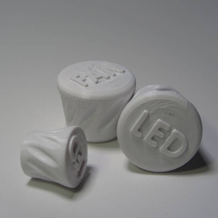 3D Printable Custom Text Potentiometer / Rotary Encoder Knob by Koen Smelt