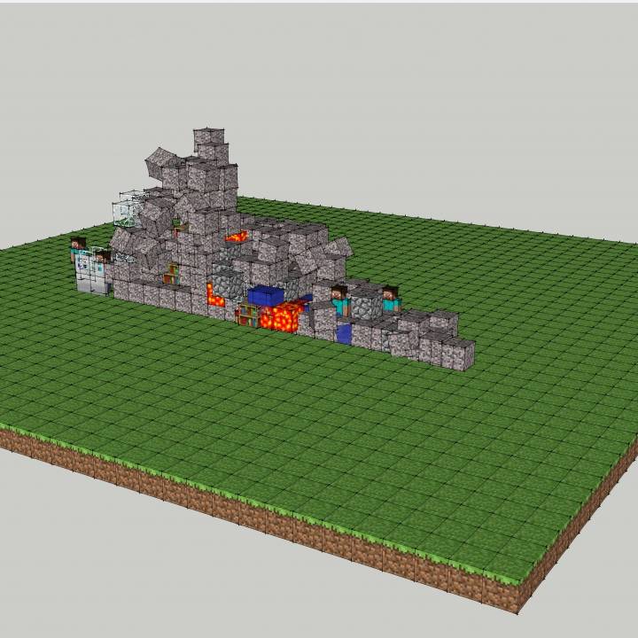 3D Printable Mitchell's Minecraft Castle by Donald Koh