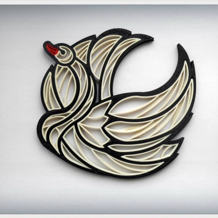 3D Printable Quilling "Swan" by Tetiana Bulgakova