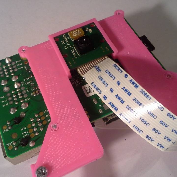 3D Printable Raspberry PI B+ Adjustable Camera Clamp Mount by Mykel Stratus